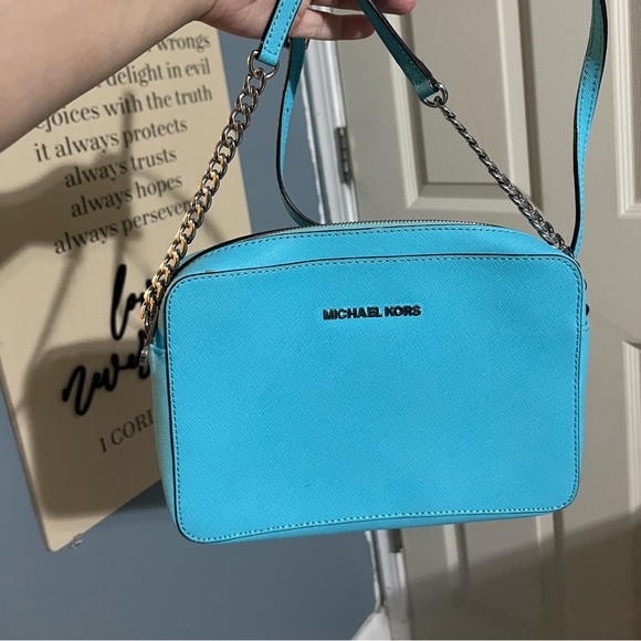 MICHAEL Michael Kors | Bags | Michael Kors Aqua Blue Crossover Bag ...